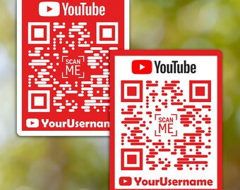 Custom Youtube Sticker Word QR Code Custom Word QR Code Personalised ...