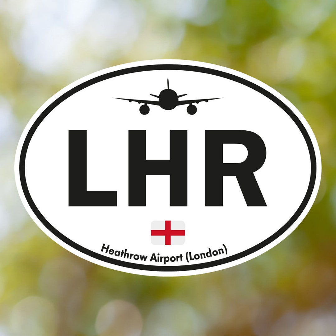London Heathrow Sticker Oval Vintage, England Airport Luggage Sticker ...