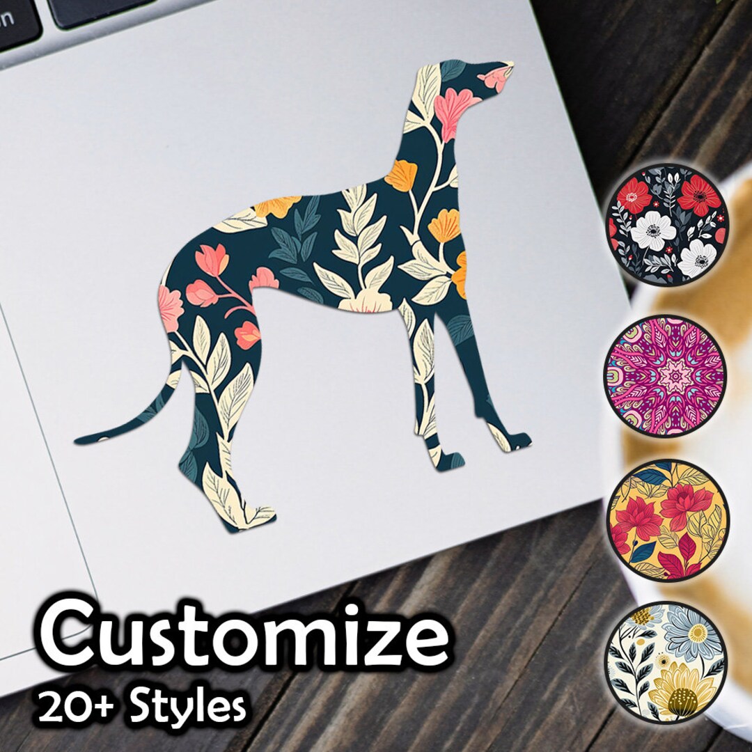 Greyhound Sticker, Dog Sticker With Pattern Waterproof for Laptop, Car ...