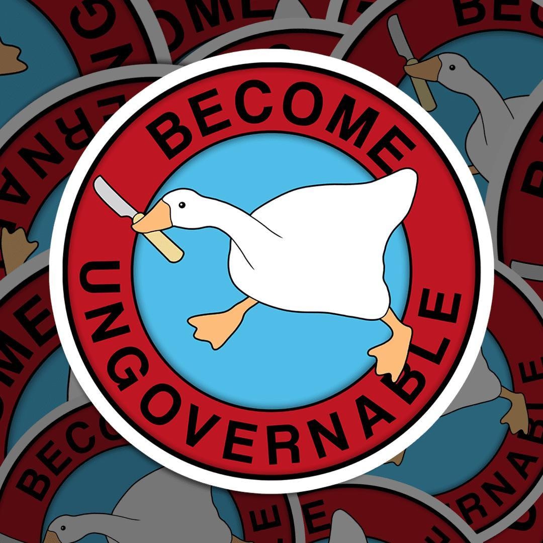 Goose Become Ungovernable Meme Sticker, Goose Sticker Waterproof, Vinyl ...