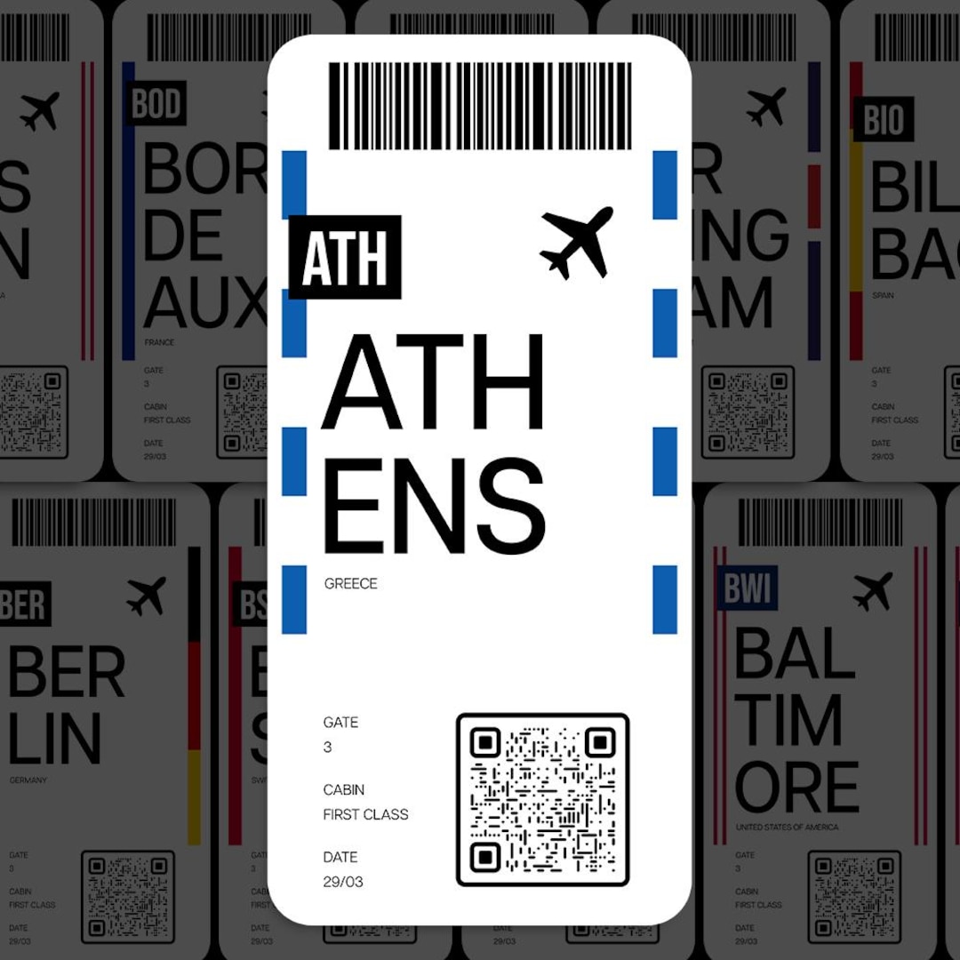 ATH Athens Airport Sticker, Greece Luggage Sticker, Suitcase Sticker ...