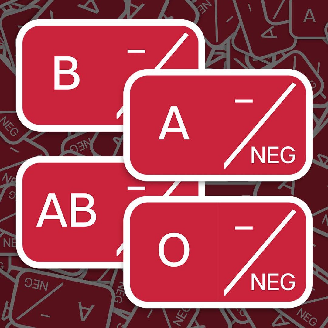 Blood Type Sign Sticker, Blood Type Decal for Laptop Car, Book, Water ...