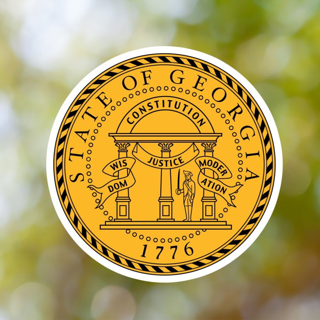 Georgia Sticker State Seal Made With Vinyl, Decal for Book, Laptop, Car ...