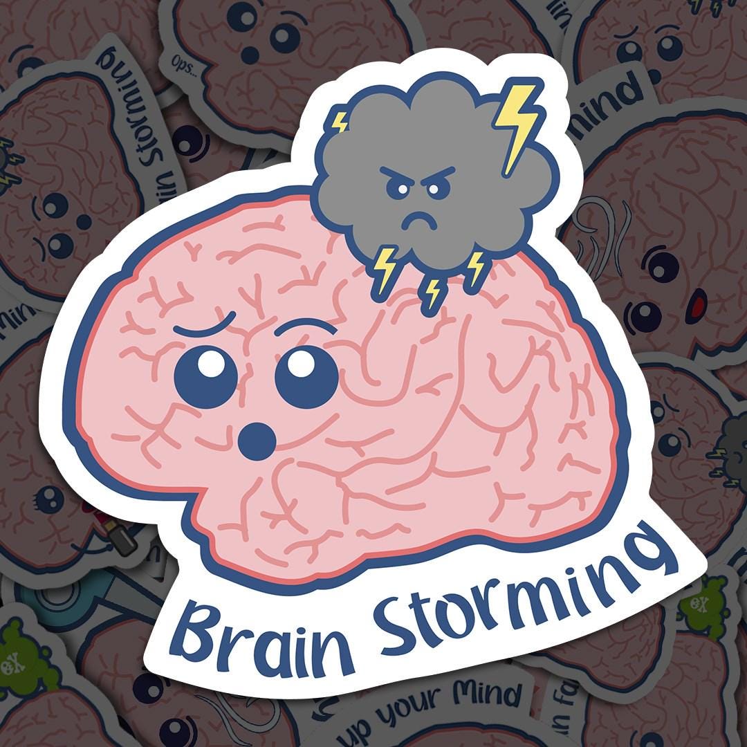 Brain Storming Meme Sticker Waterproof, Vinyl Decal, for Laptop Car ...
