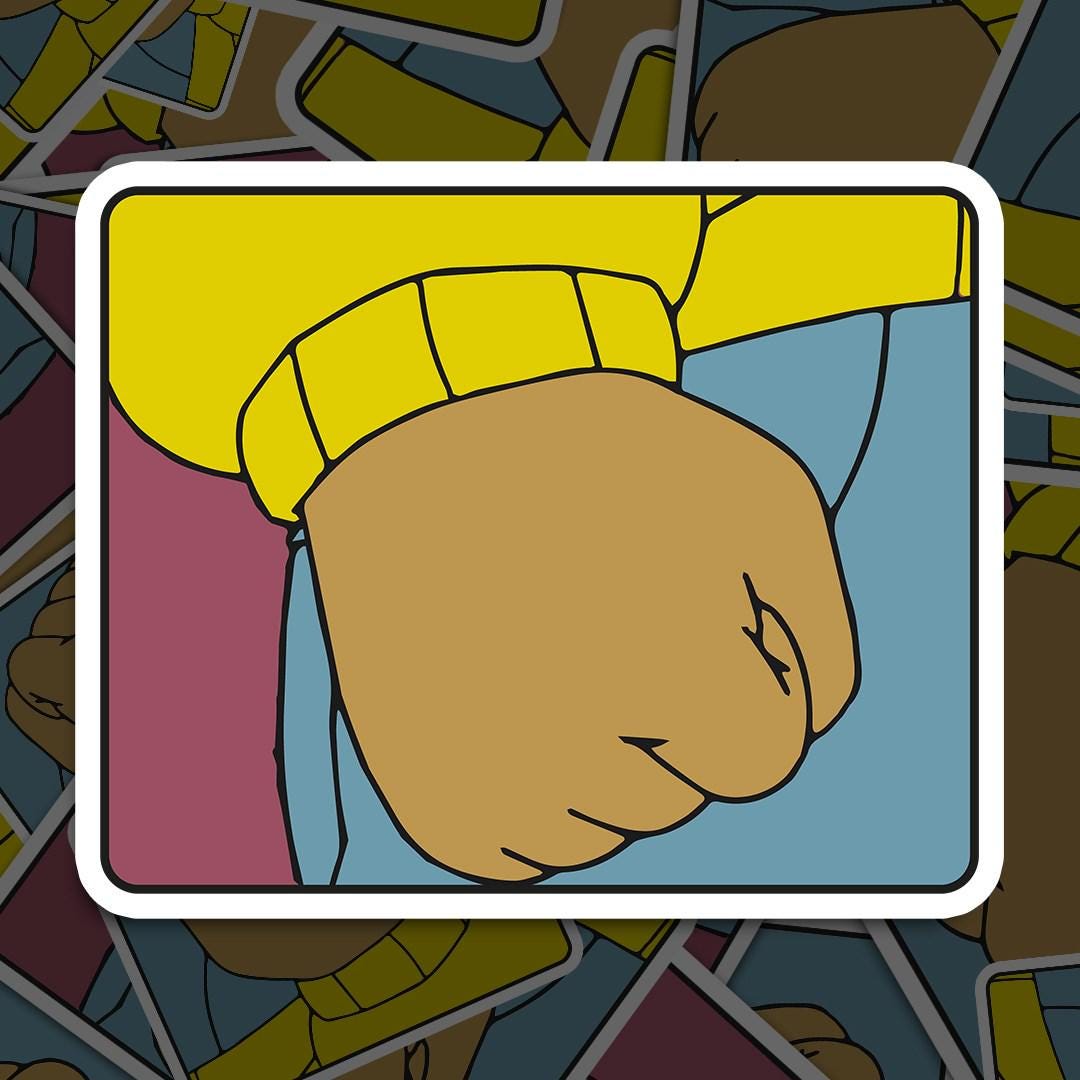 Arthur Closed Fist Meme Sticker, Meme Vinyl, Meme Decal, for Laptop Car ...