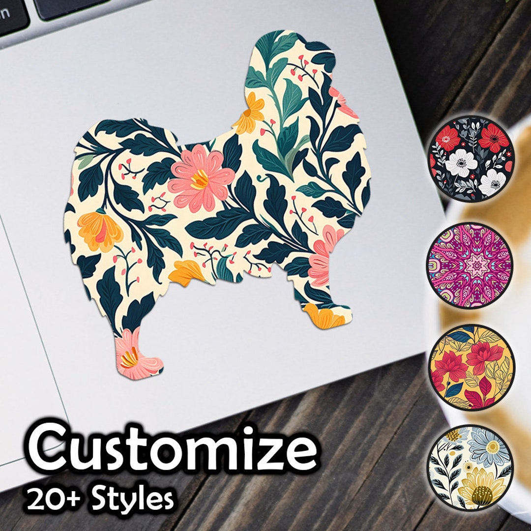 Japanese Chin Sticker, Dog Sticker With Pattern Waterproof for Laptop ...