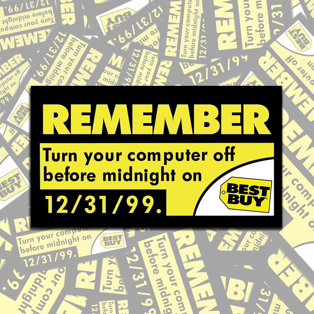 Y2K Bug Meme Sticker, Warning Sign Vinyl Decal, for Laptop Car, Book ...