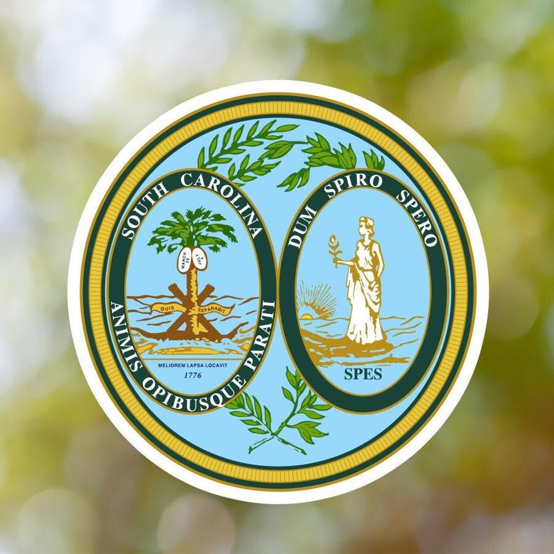 South Carolina Sticker State Seal Made With Vinyl, Decal for Book ...