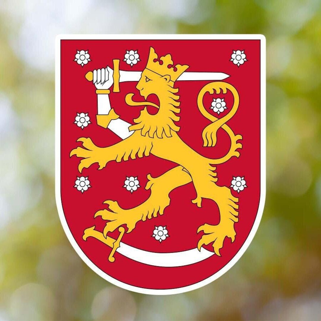 Finland Coat of Arms Sticker, Vinyl Decal, for Laptop Car, Book, Water ...