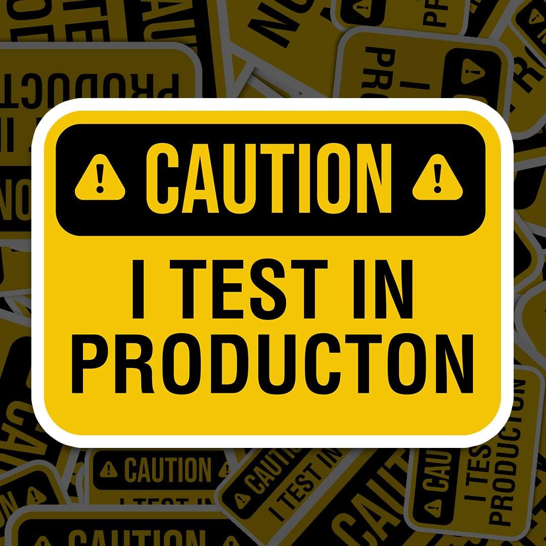 Caution Test in Production Meme Sticker, Warning Sign Vinyl Decal, for ...
