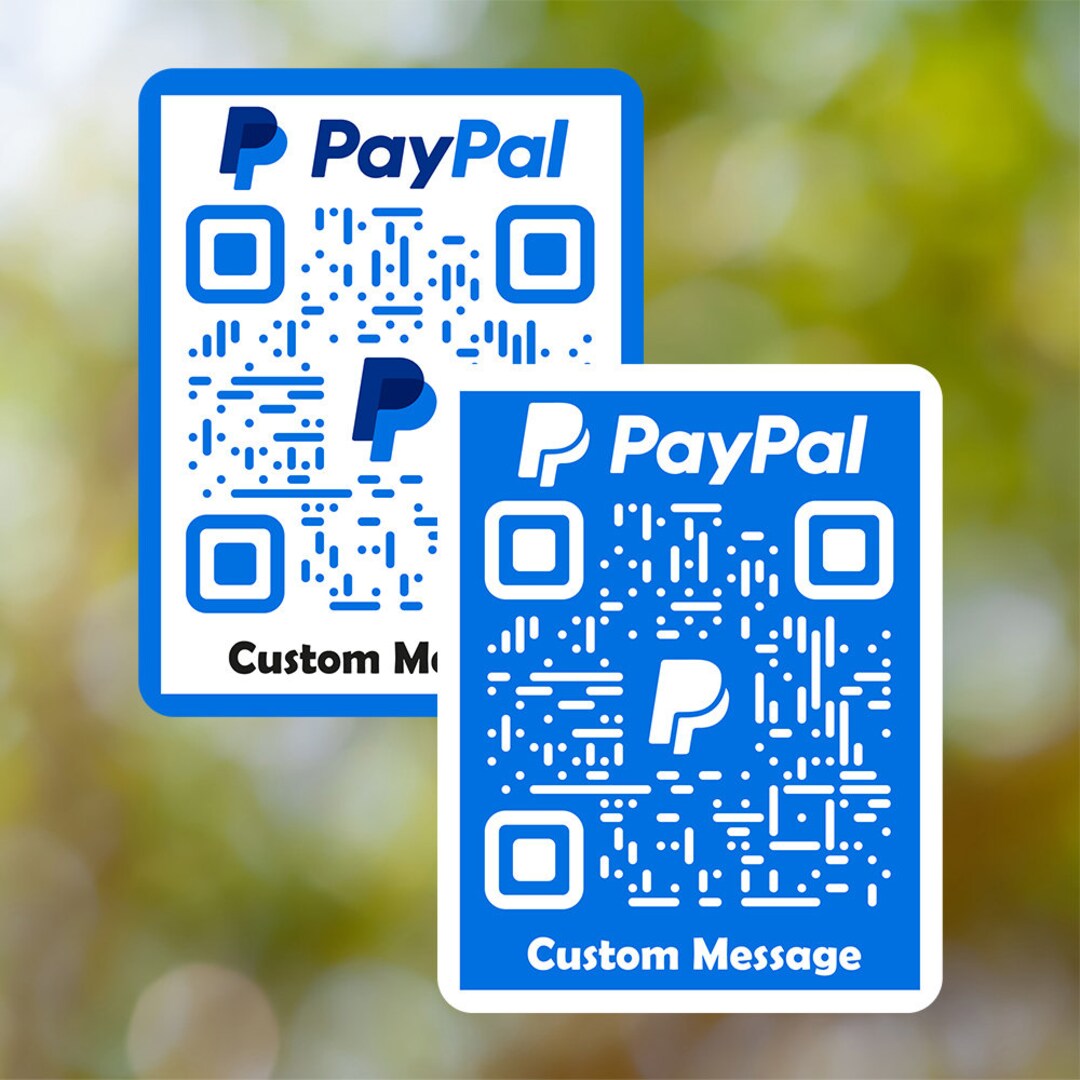 Custom Paypal Sticker QR Code Custom QR Code Personalised Paypal ...