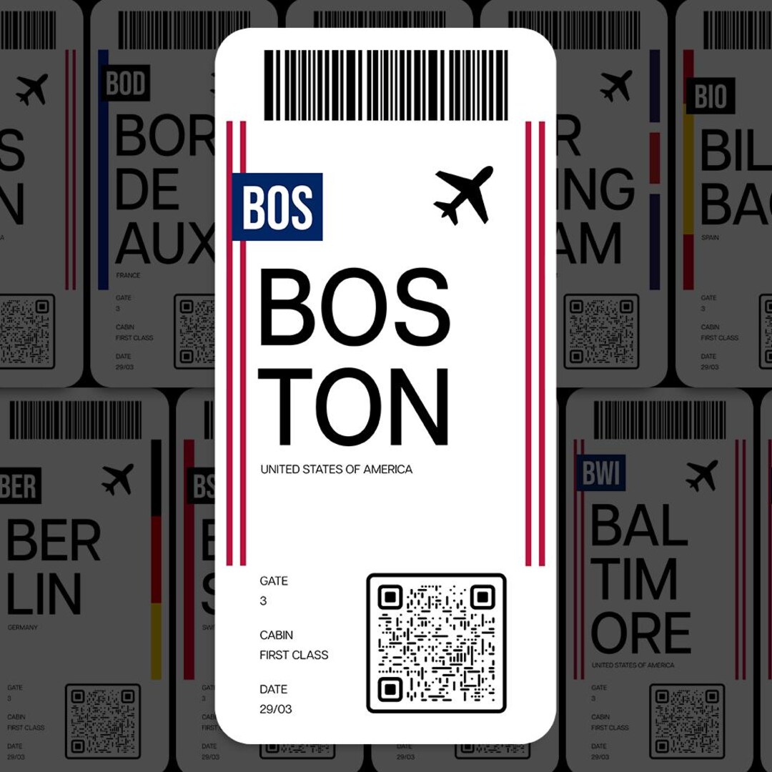 Bos Boston Airport Sticker, USA Luggage Sticker, Suitcase Sticker for ...