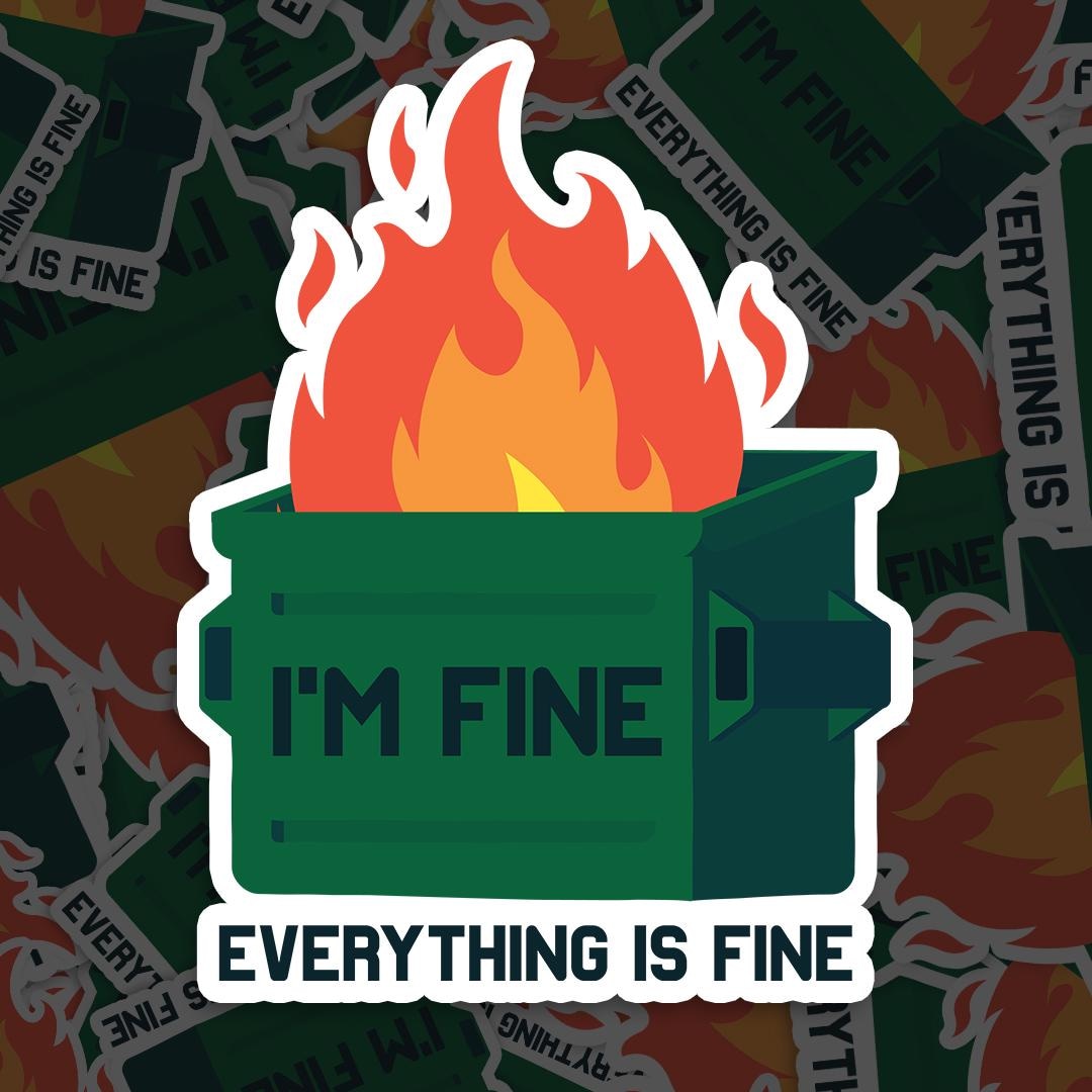I'm Fine Sticker Waterproof, Vinyl Decal, for Laptop Car, Book, Water ...