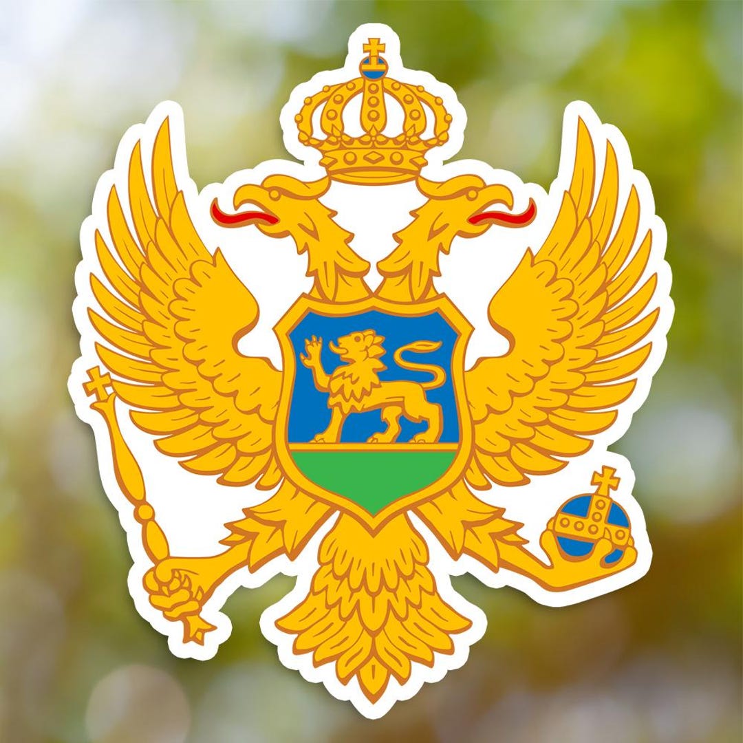 Montenegro Coat of Arms Emblem Sticker, Vinyl Decal, for Laptop Car ...