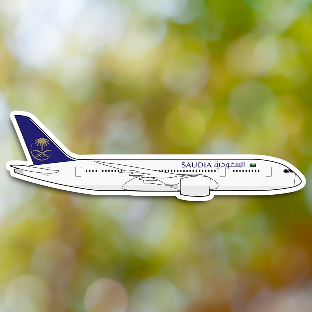 Boeing 787 Sticker, Saudia Airplane Sticker Waterproof for Suitcase ...