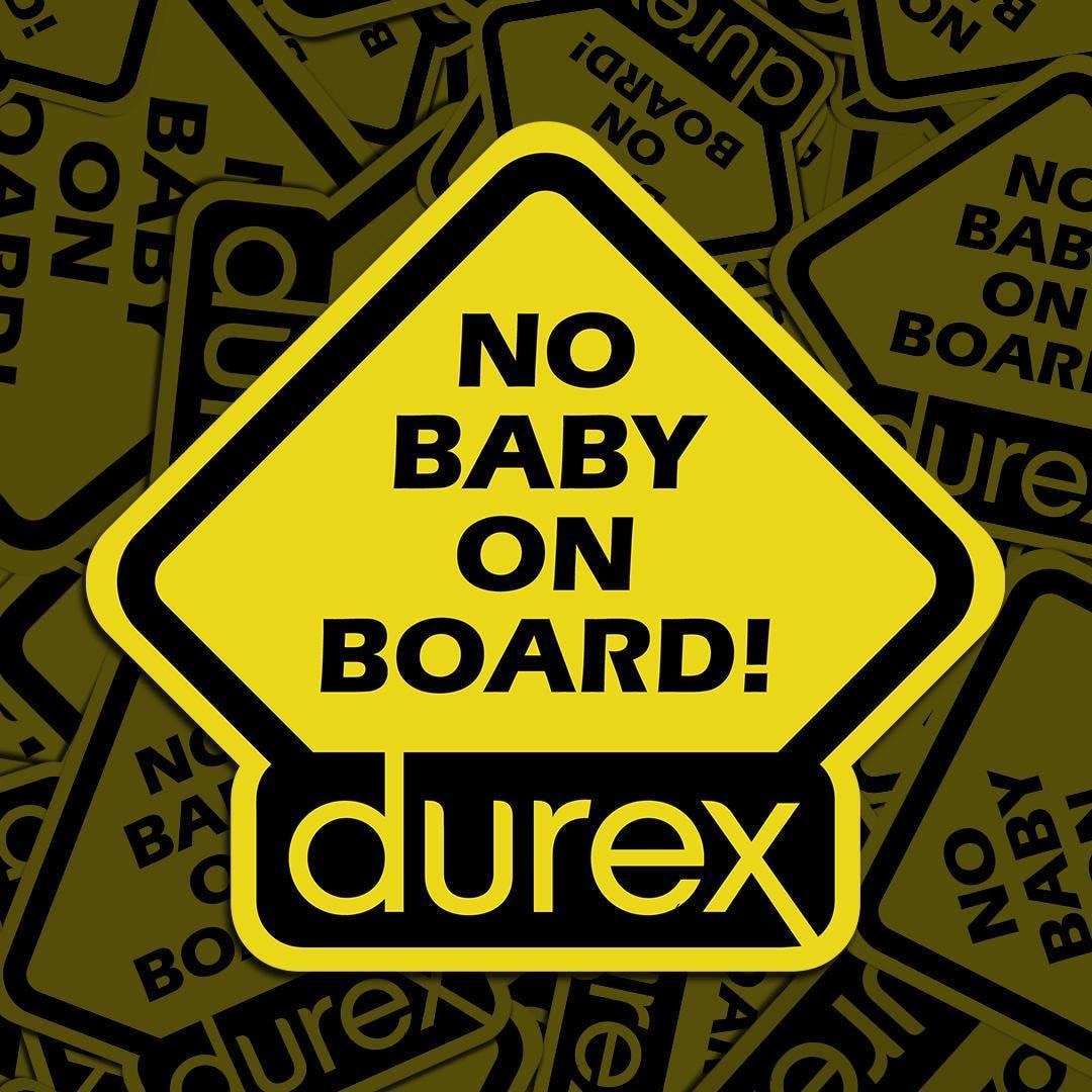 No Baby on Board Sticker, Warning Sign Vinyl Decal, for Laptop Car ...