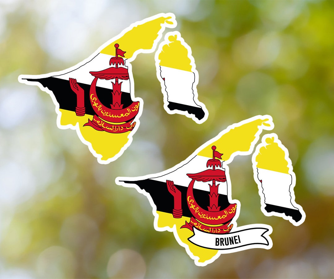 Brunei Sticker Country Shaped Waterproof for Laptop, Car, Book, Water ...