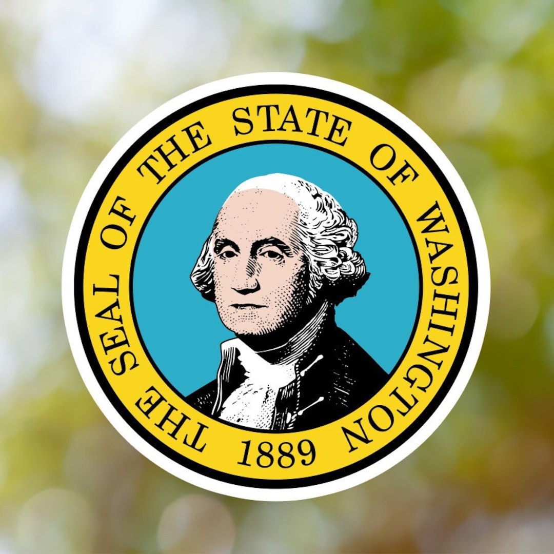 Washington Sticker State Seal Made With Vinyl, Decal for Book, Laptop ...