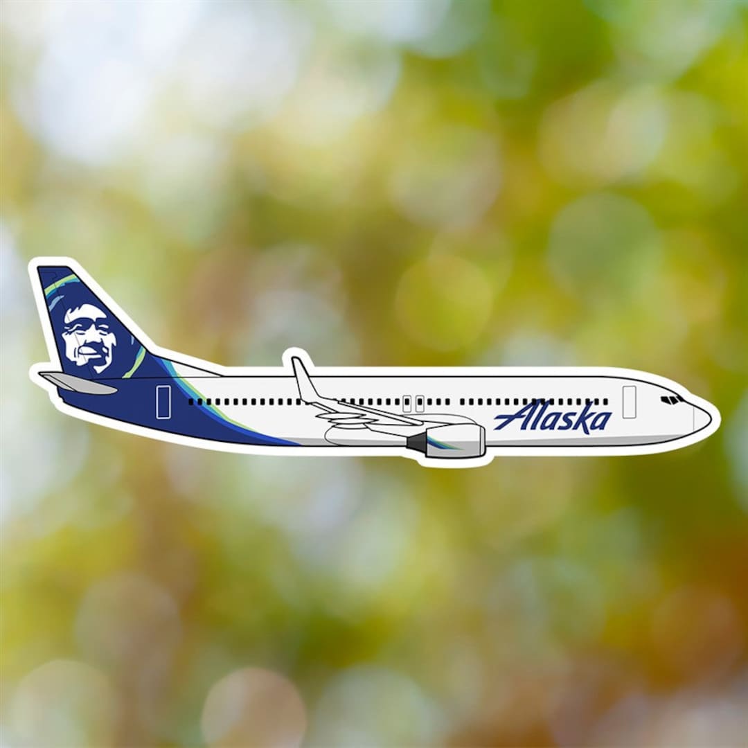 Boeing 737 Sticker, Alaska Airlines Airplane Sticker Waterproof for ...