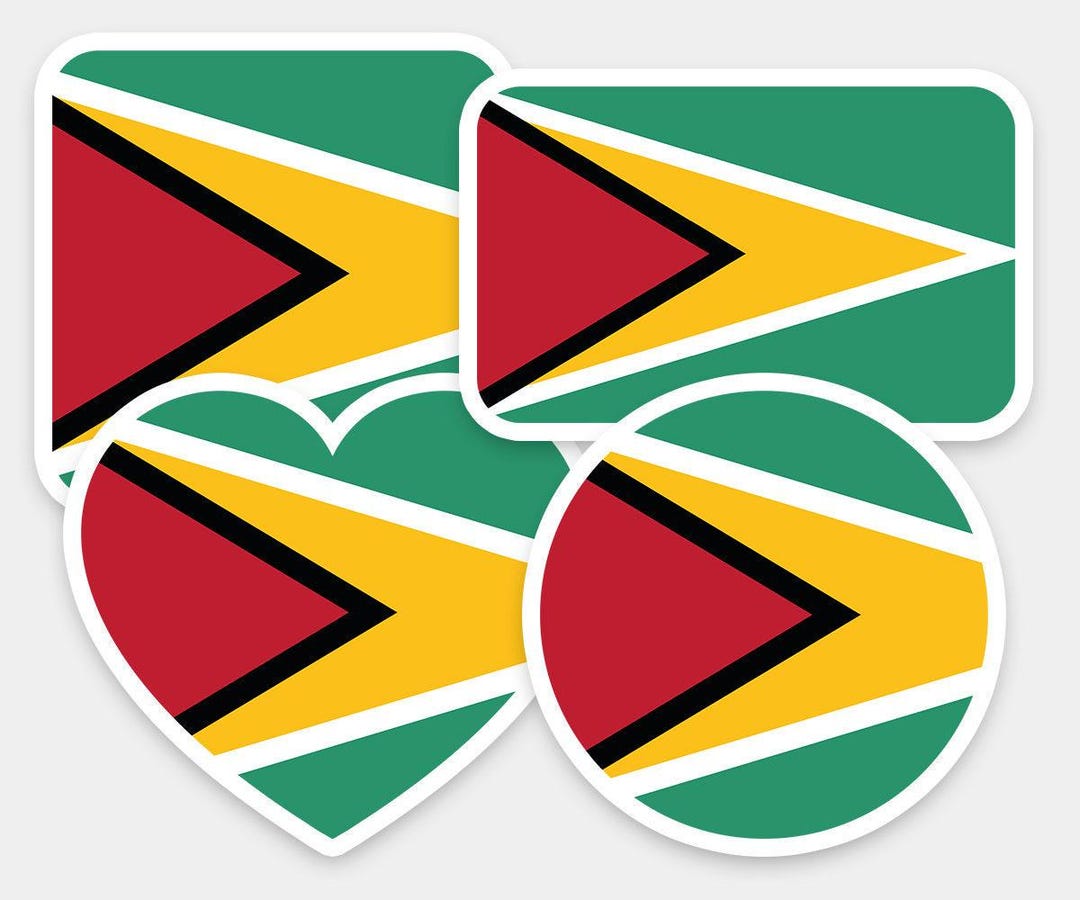Guyana Sticker Geometric for Laptop, Car, Book, Water Bottle, Helmet ...