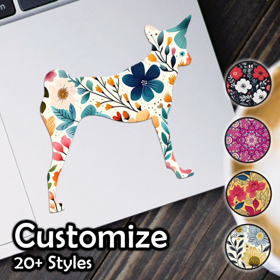 Basenji Sticker, Dog Sticker With Pattern Waterproof for Laptop, Car ...