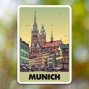 Munich Sticker, City Sticker Vinyl Decal, for Laptop Car, Book, Water ...