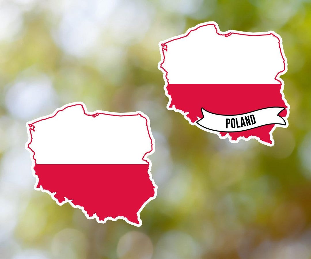 Poland Sticker Country Shaped Waterproof for Laptop, Car, Book, Water ...