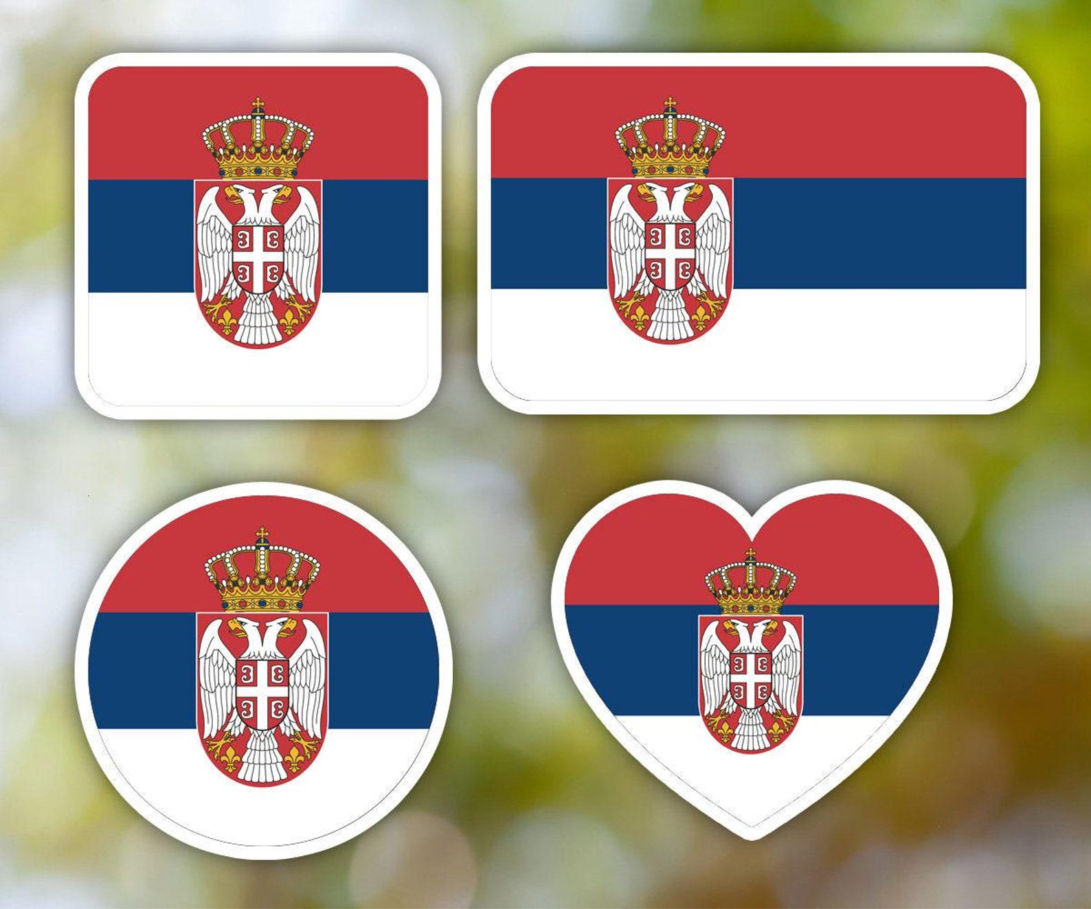 Serbia Sticker Geometric for Laptop, Car, Book, Water Bottle, Helmet ...