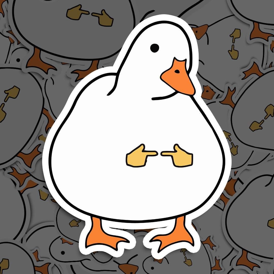 Shy Goose Sticker, Goose Sticker Waterproof, Vinyl Decal, for Laptop ...