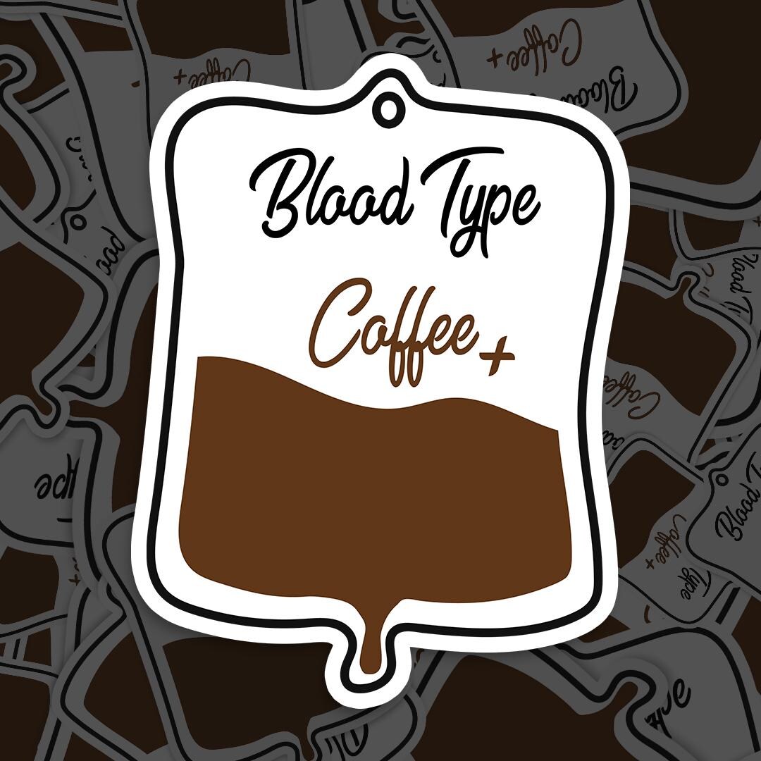 Blood Type Coffee Sticker Waterproof, Vinyl Decal, for Laptop Car, Book ...