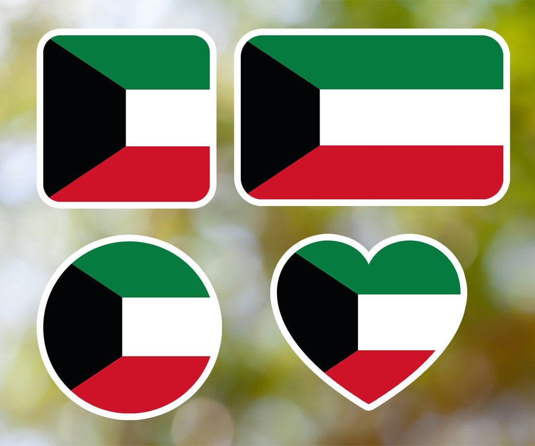 Kuwait Sticker Geometric for Laptop, Car, Book, Water Bottle, Helmet ...
