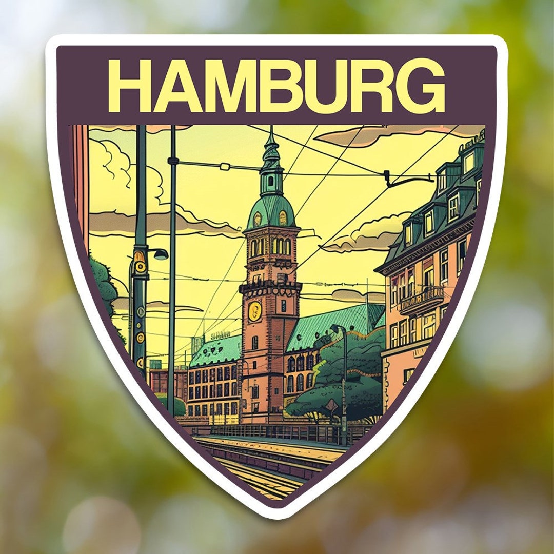 Hamburg Sticker, City Sticker Vinyl Decal, for Laptop Car, Book, Water ...