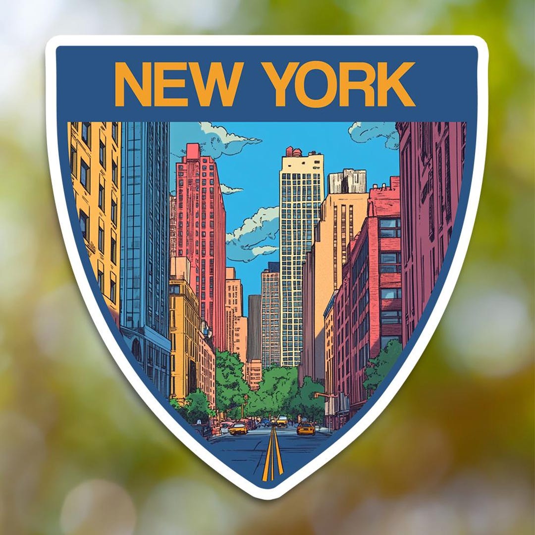 New York Sticker, New York Decal, for Laptop Car, Book, Water Bottle ...