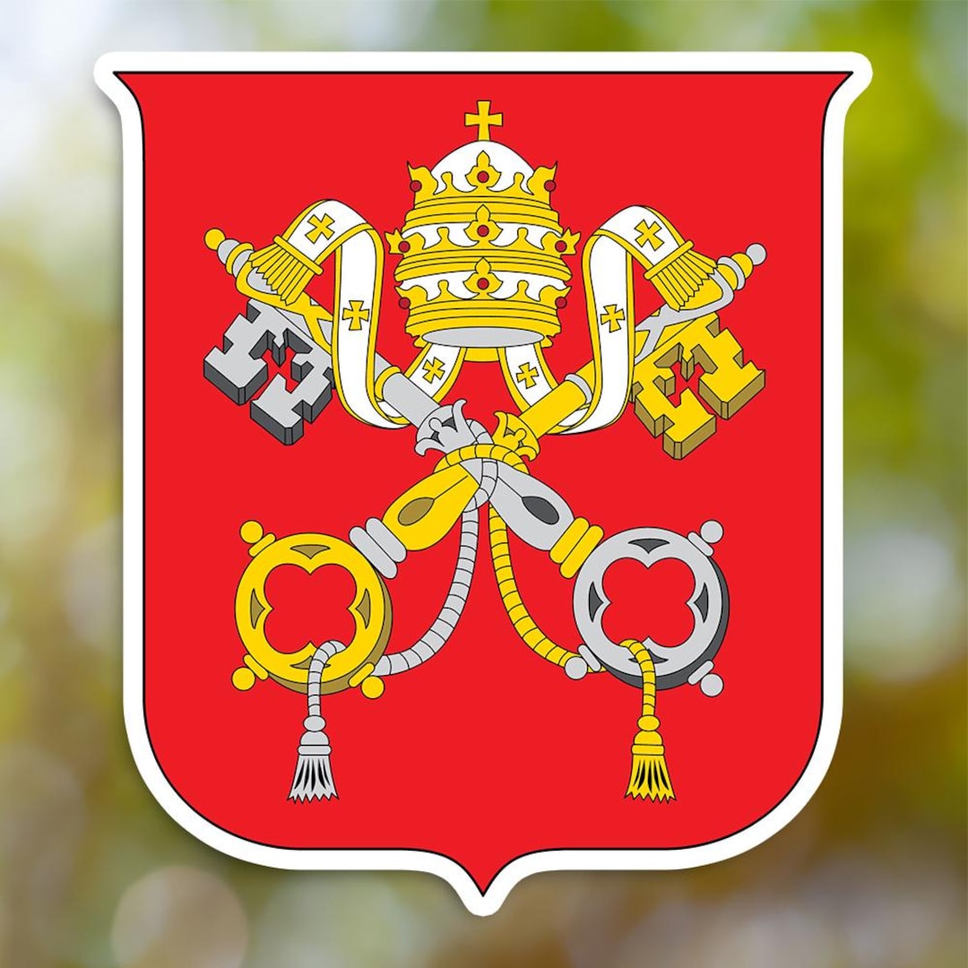 Vatican Coat of Arms Emblem Sticker, Vinyl Decal, for Laptop Car, Book ...