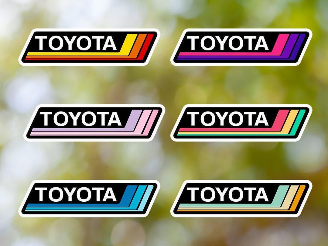 Toyota Vintage Sticker Rectangular Waterproof, Vinyl Decal, for Laptop ...