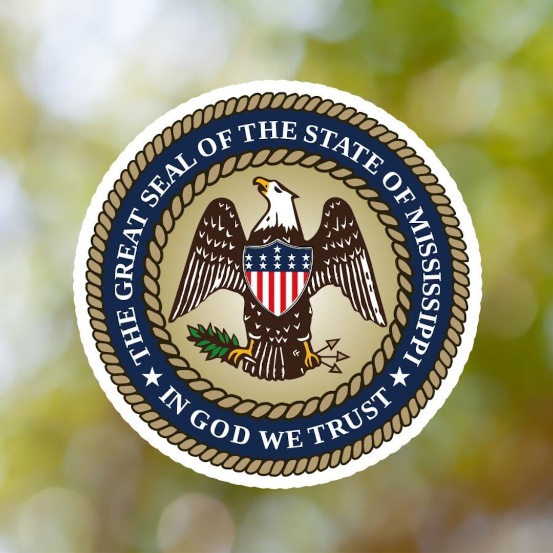 Mississippi Sticker State Seal Made With Vinyl, Decal for Book, Laptop ...