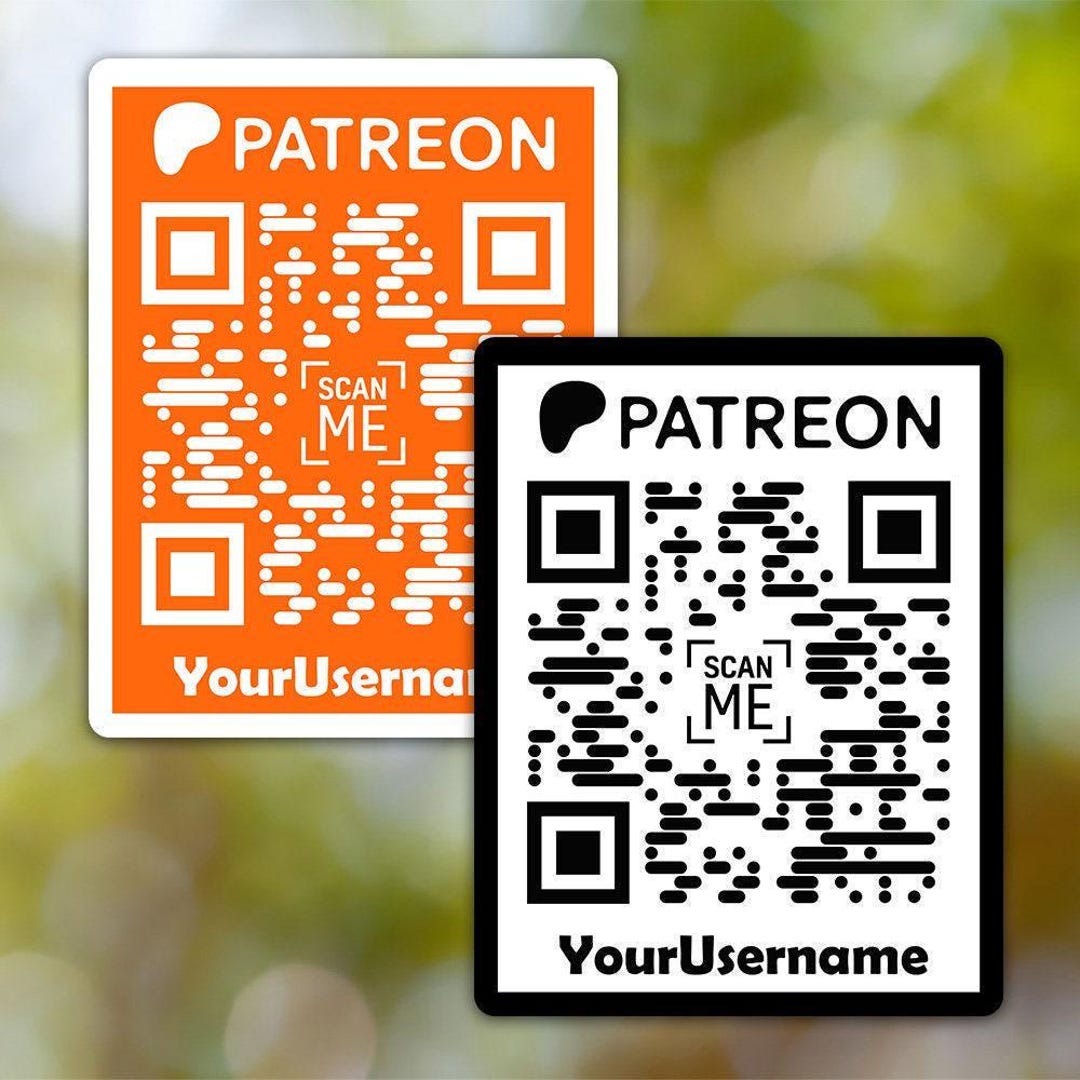 Custom Patreon Sticker QR Code | Custom QR Code | Personalised Patreon ...