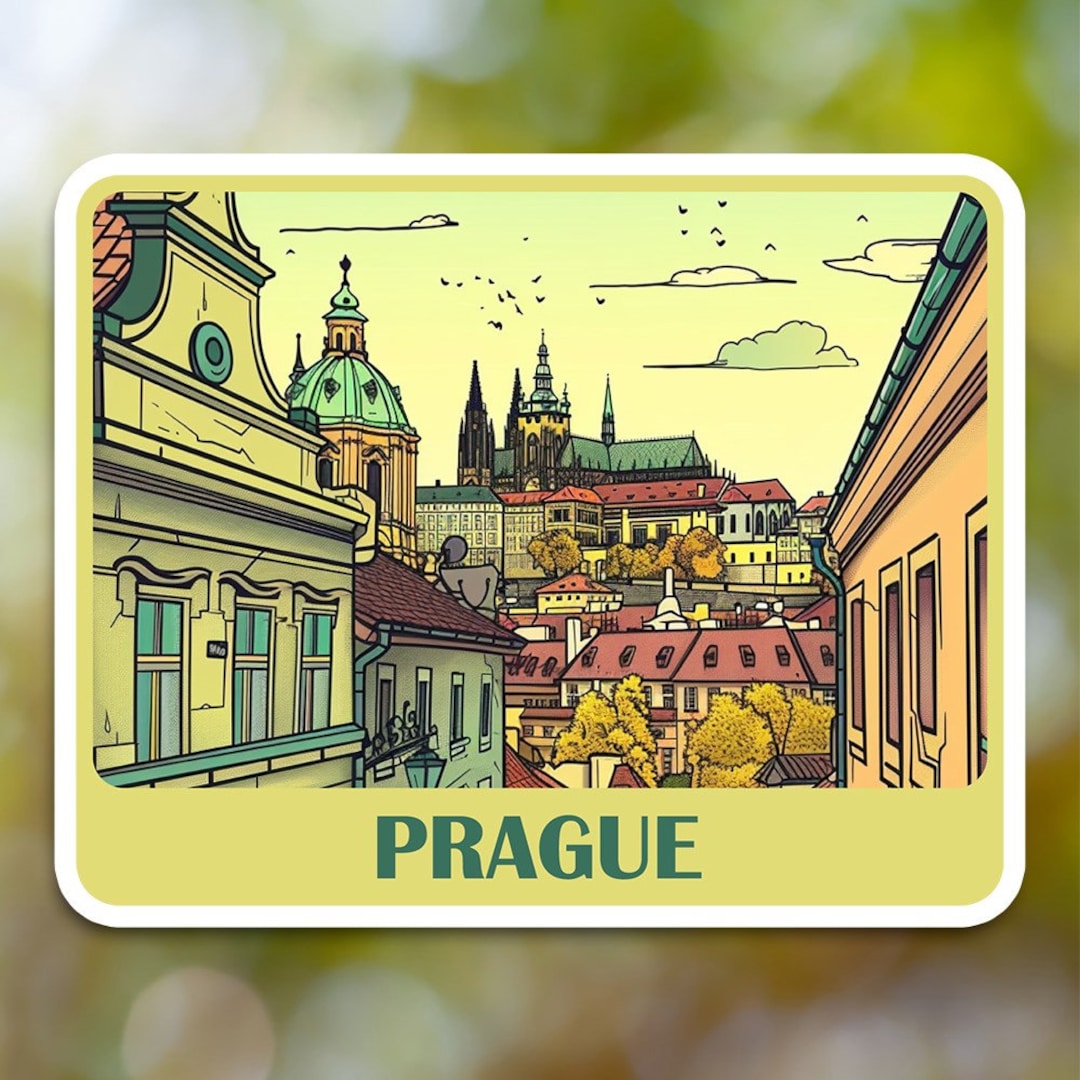 Prague Sticker, City Sticker Vinyl Decal, for Laptop Car, Book, Water ...