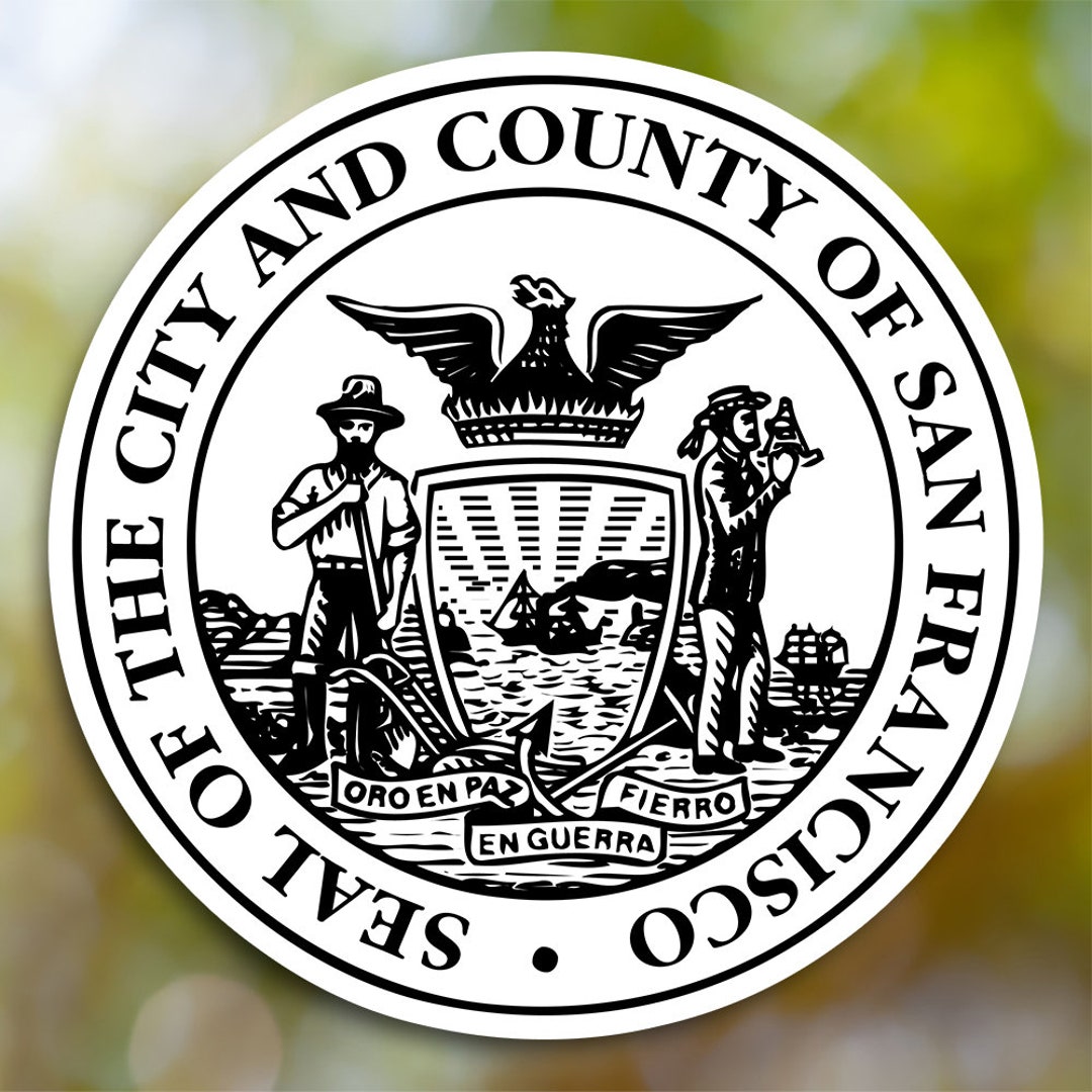 San Francisco Sticker, City Sticker Vinyl Decal, for Laptop Car, Book ...