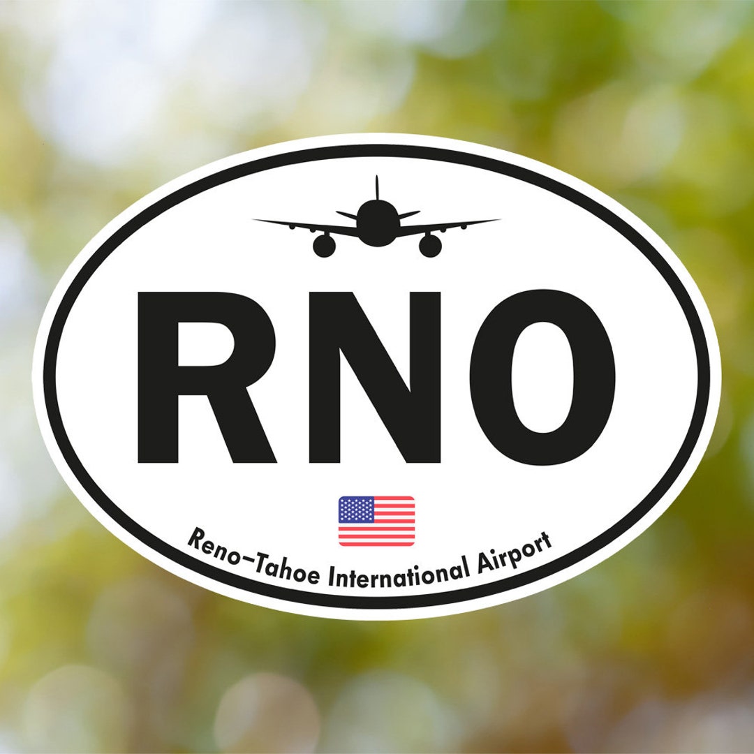 Reno Sticker Oval Vintage, USA Airport Luggage Sticker Waterproof for ...