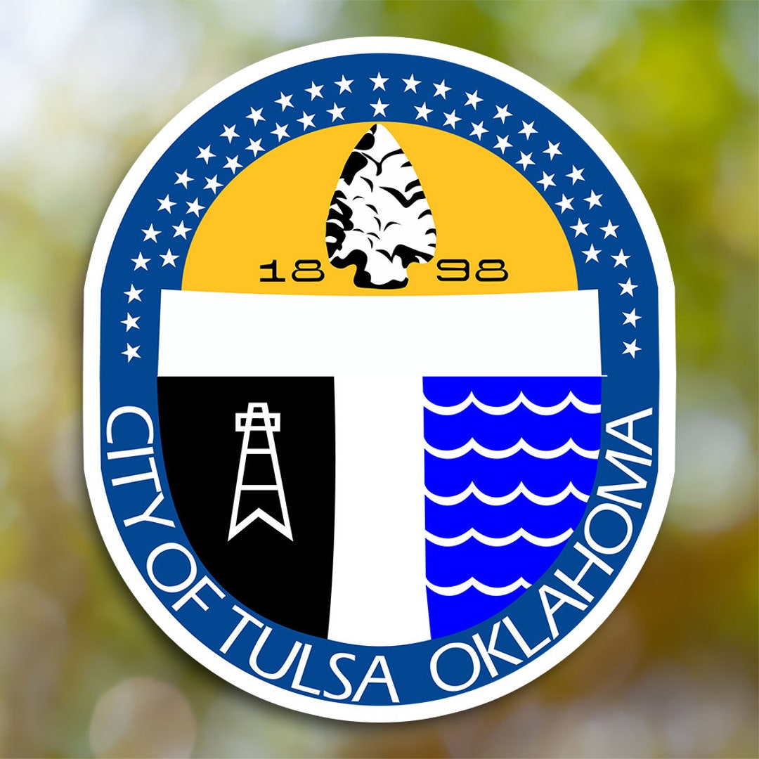Tulsa Sticker, City Sticker Vinyl Decal, for Laptop Car, Book, Water ...