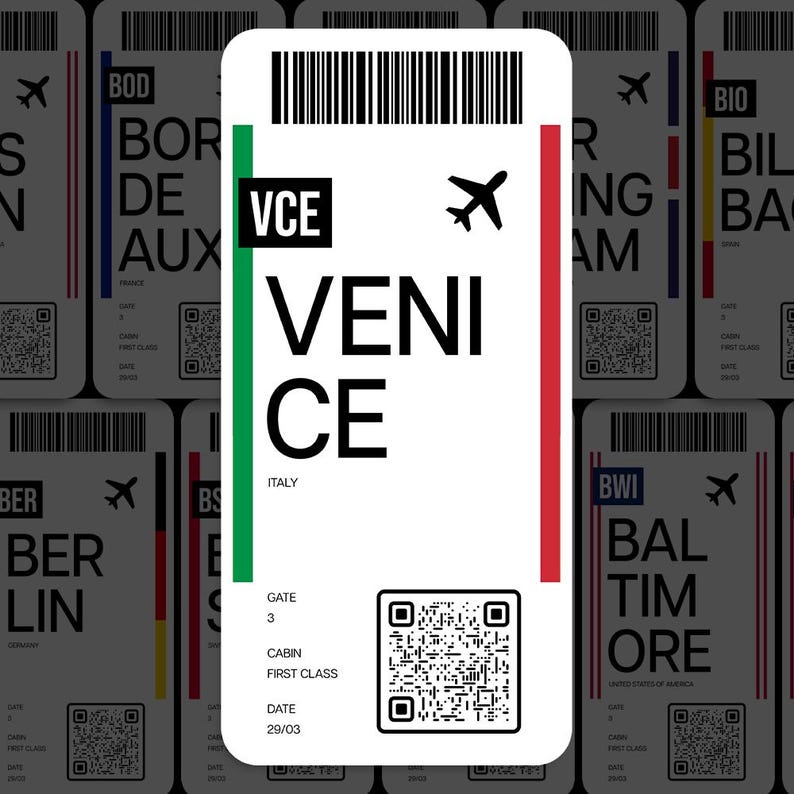 VCE Venice Airport Sticker, Italy Luggage Sticker, Suitcase Sticker for ...