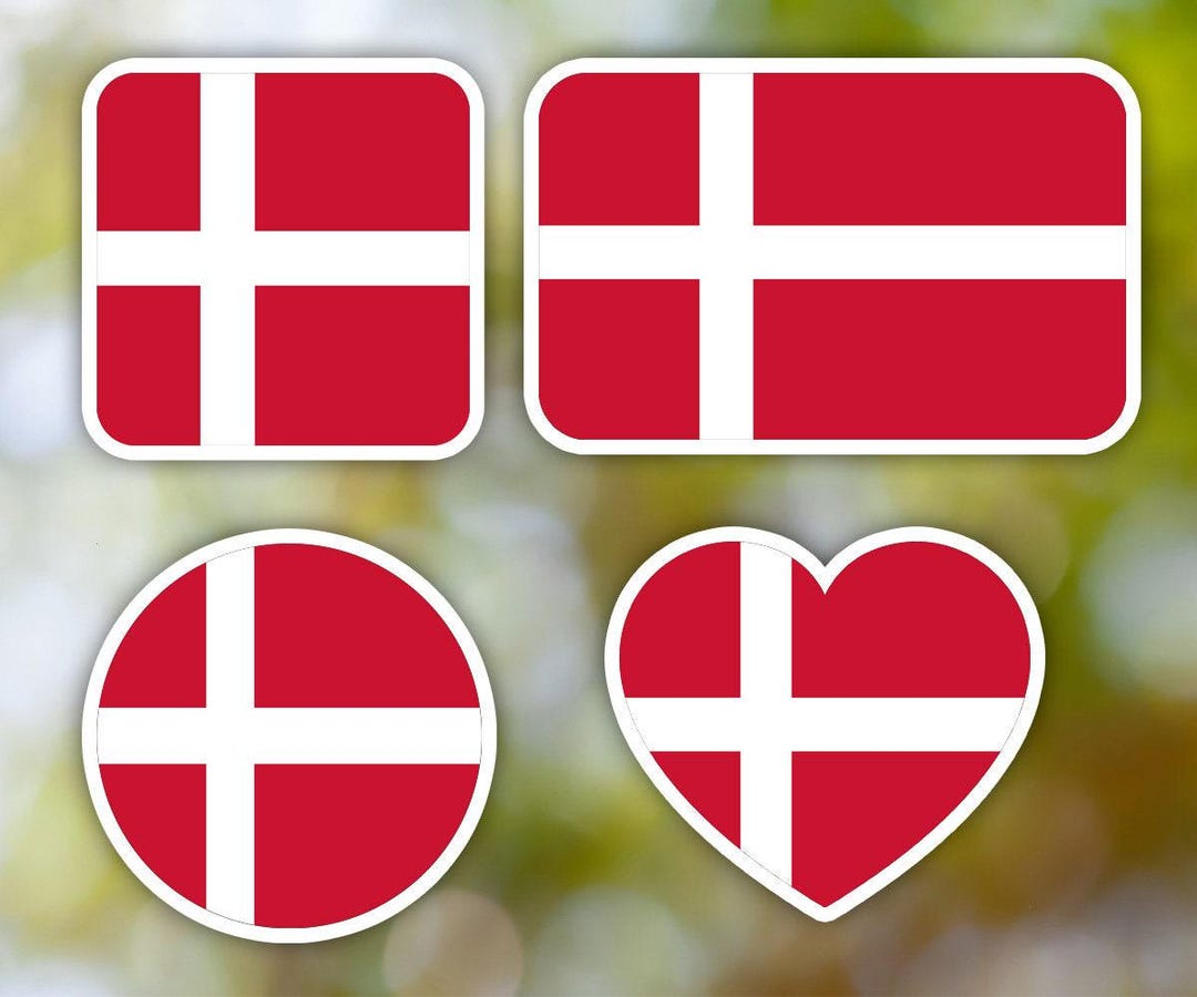 Denmark Sticker Geometric for Laptop, Car, Book, Water Bottle, Helmet ...