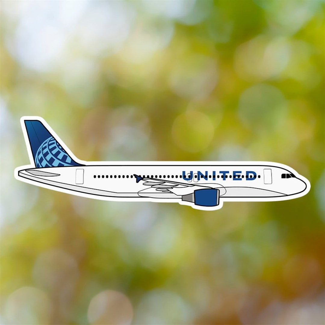 Airbus A320 Sticker, United Airlines Airplane Sticker Waterproof for ...