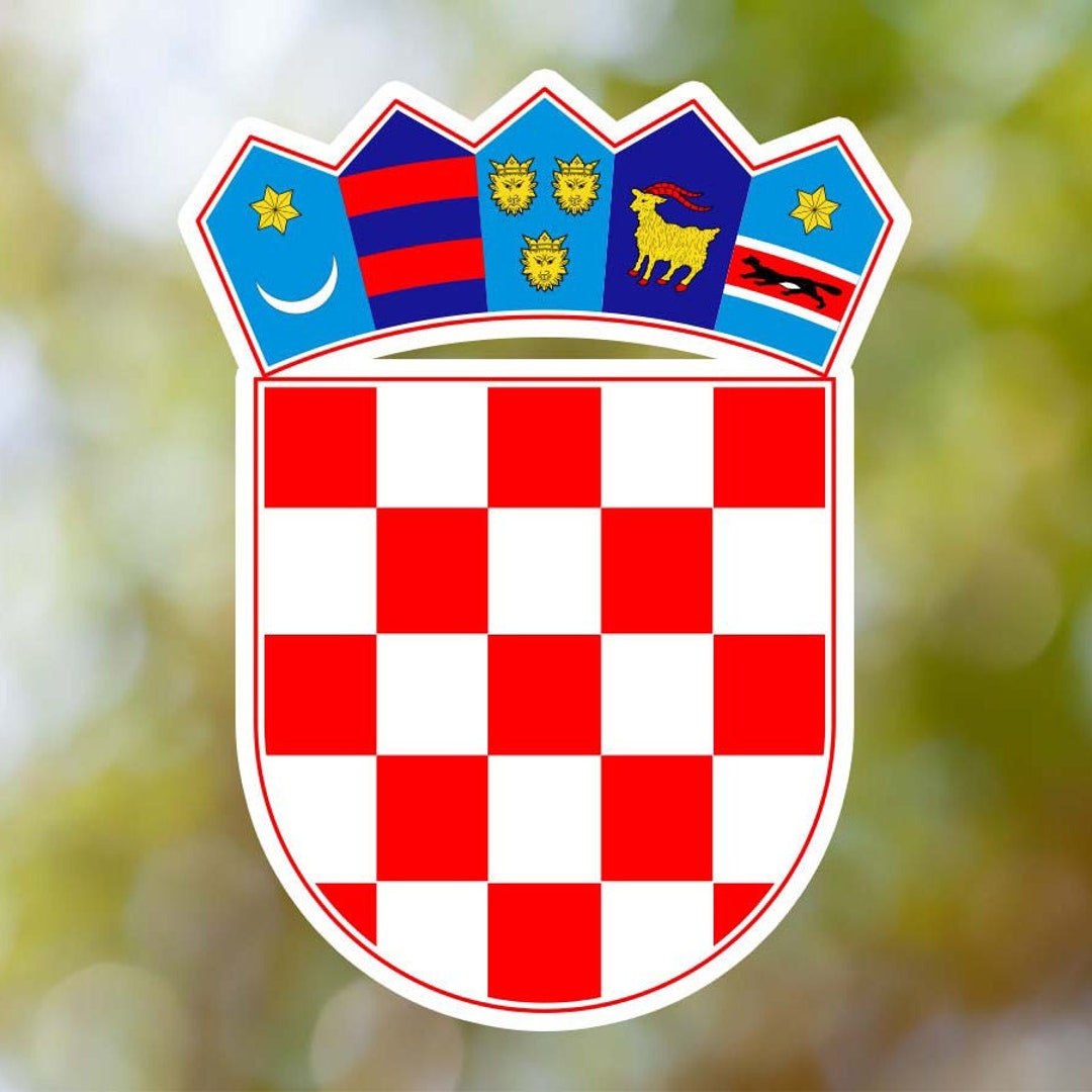 Croatia Coat of Arms Sticker, Vinyl Decal, for Laptop Car, Book, Water ...