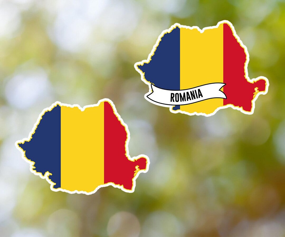 Romania Sticker Country Shaped Waterproof for Laptop, Car, Book, Water ...