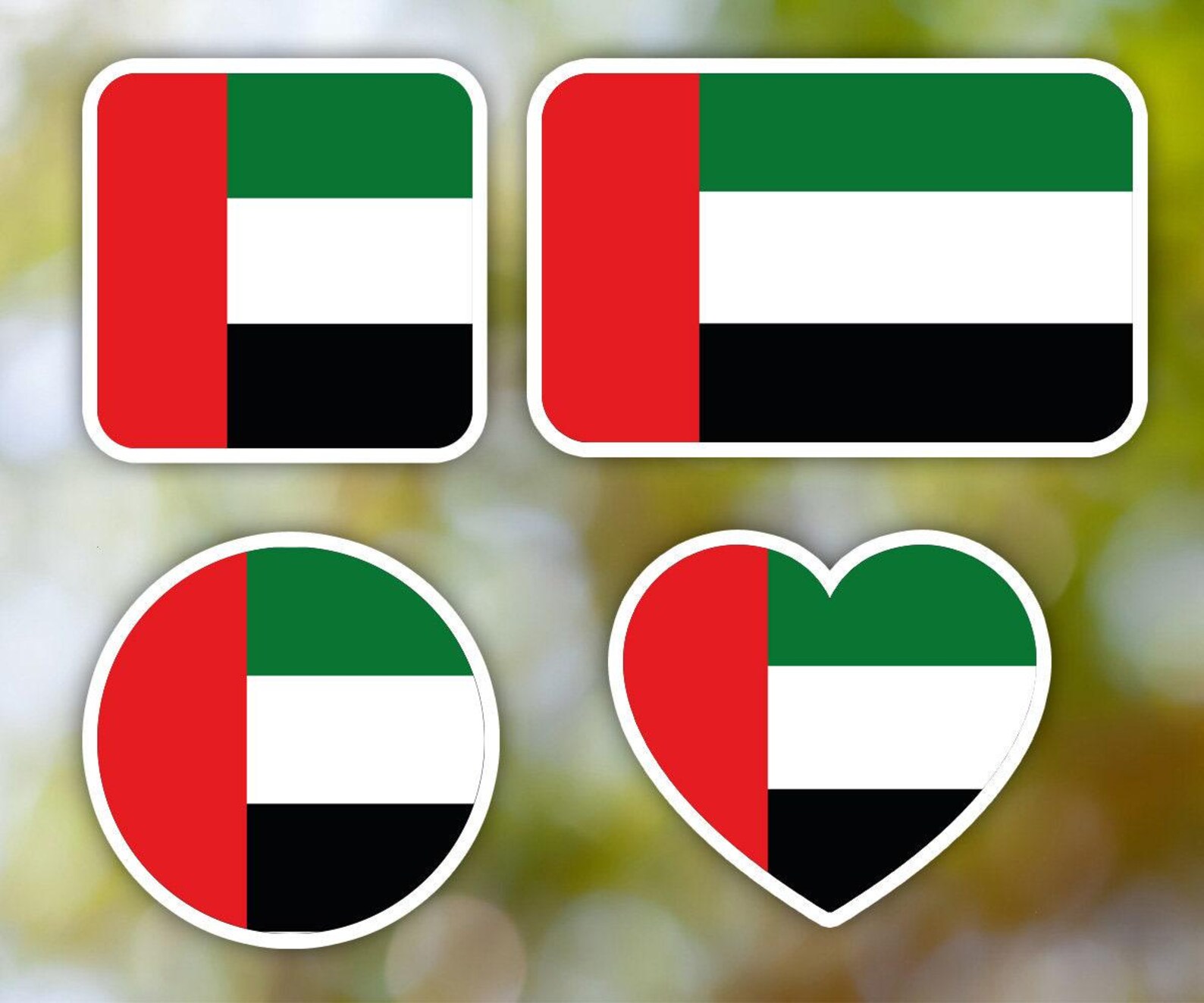 United Arab Emirates Sticker Geometric for Laptop, Car, Book, Water ...