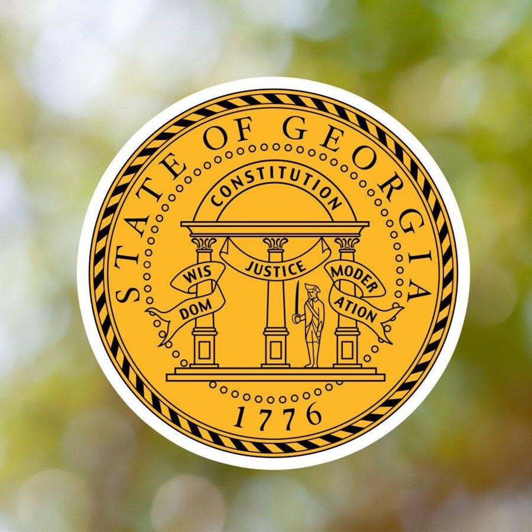 Georgia Sticker State Seal Made With Vinyl, Decal for Book, Laptop, Car ...