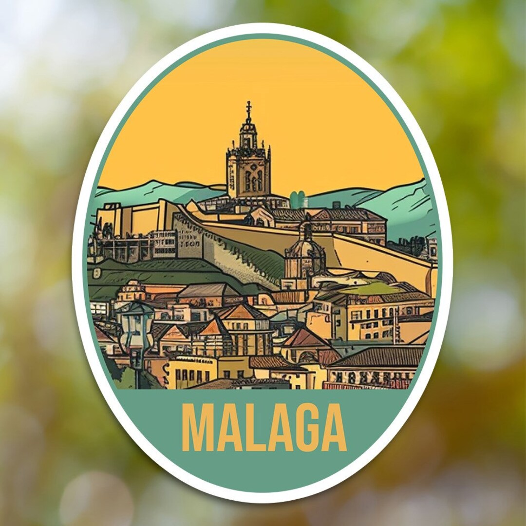 Malaga Sticker, City Sticker Vinyl Decal, for Laptop Car, Book, Water ...