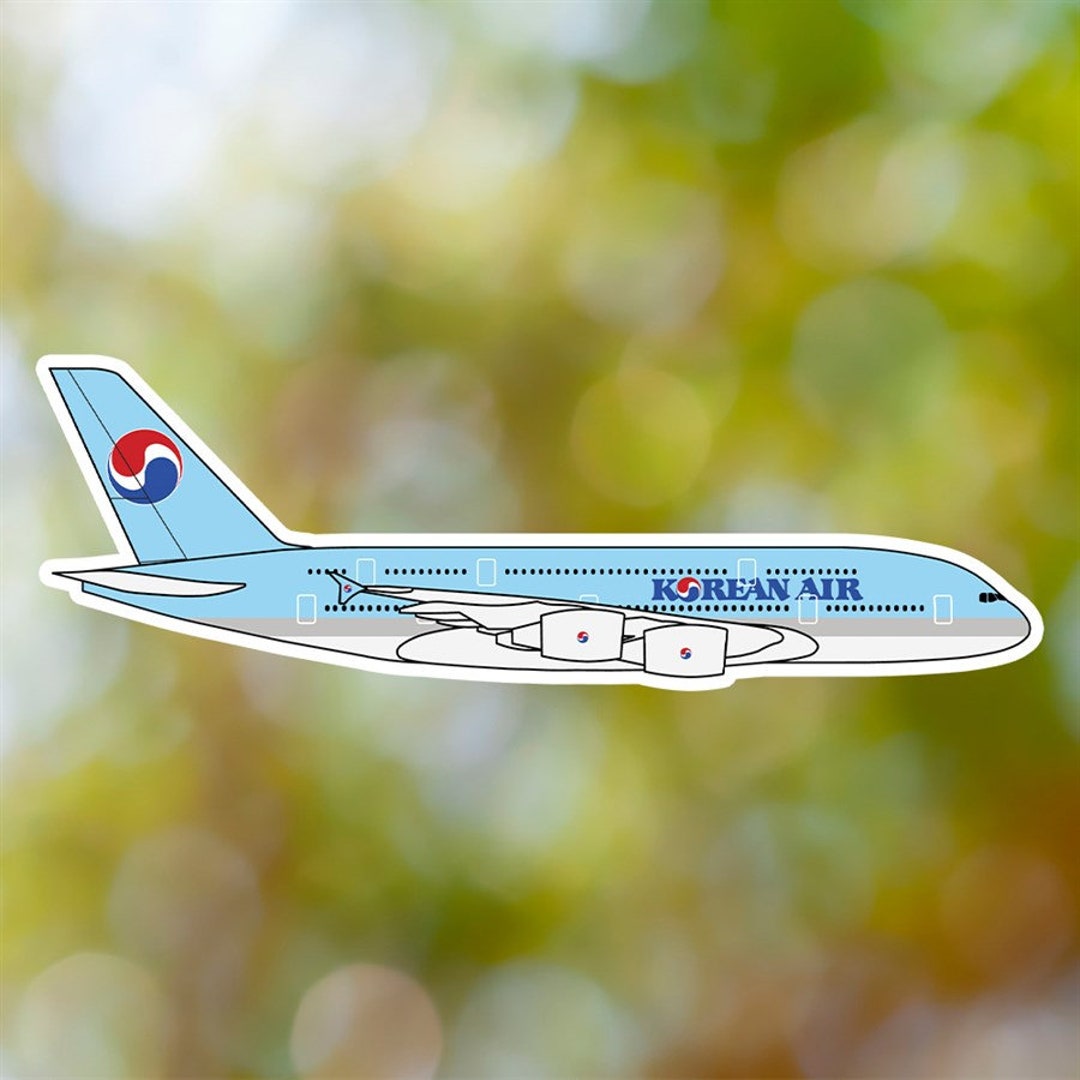 Airbus A380 Sticker, Korean Air Sticker Waterproof for Suitcase, Car ...